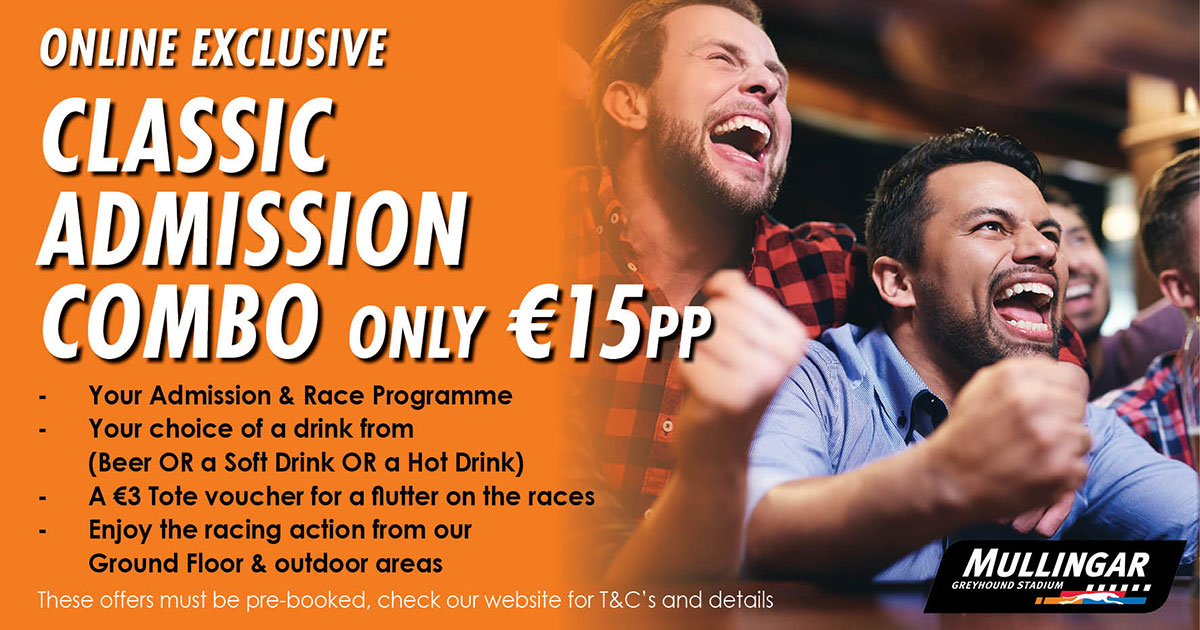 Greyhound Racing Admission Bookings In Mullingar Greyhound Stadium